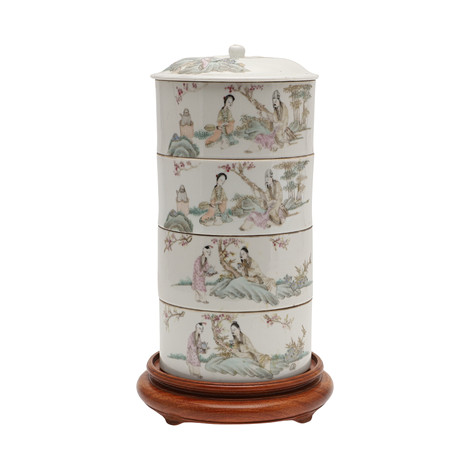 CHINESE PORCELAIN STACKING FOOD DISHES. Ceramics & Porcelain - Oriental ...