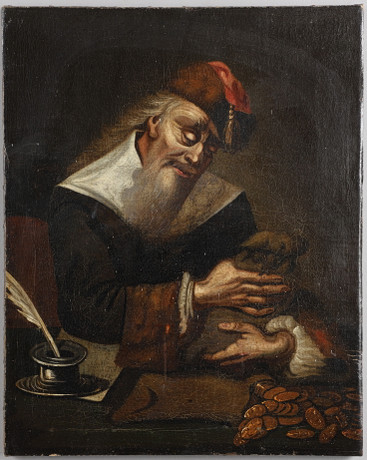 GEORGE VAN DER MIJN (C.1727-1763). After. THE USURER. Art - Paintings ...