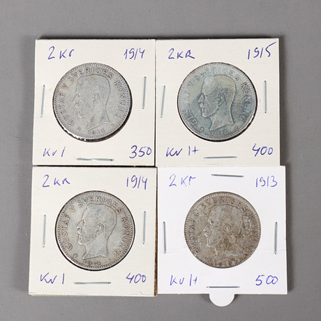 MYNT 4 stycken 2-kr, Sverige. Mynt, Medaljer & Frimärken - Mynt - Auctionet