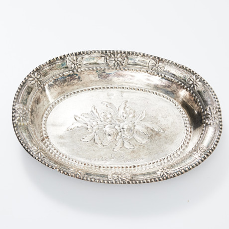 BOWL, silver, unidentified silversmith, first letter of monogram ...