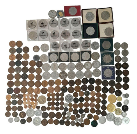 1807-553. A huge selection of various coins, old currency and ...