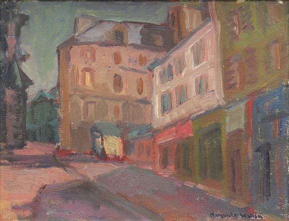 MARGARETA WALLIN-KYLANDER (1912-1990). City motif, oil on panel, signed ...
