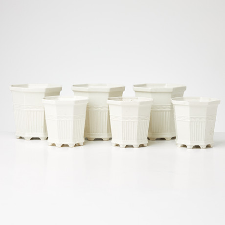 PRINS EUGEN. A set of 6 outer liners, “Waldermarsuddekrukan”, porcelain ...