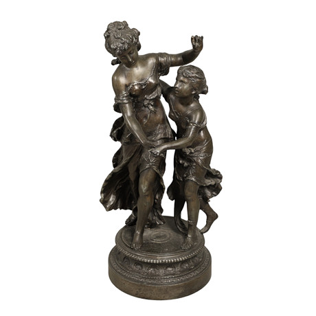 A VICTORIAN SPELTER STATUE OF TWO GIRLS AT PLAY. Art - Sculptures ...