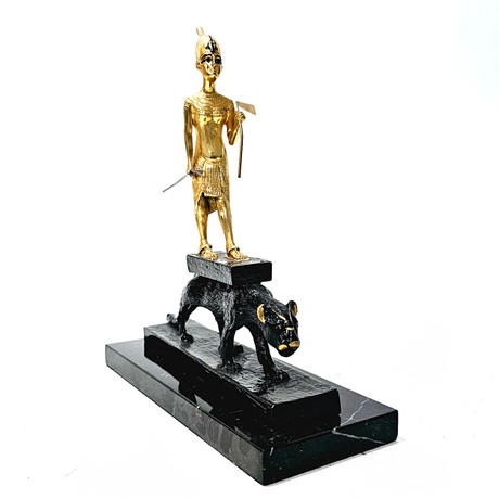 FIGURE OF THE KING ON A PANTHER, EGYPTIAN. THE THREE TREASURES OF ...
