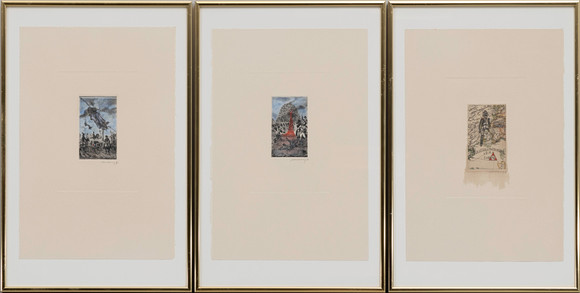 JOHANNES VENNEKAMP, three monotypes, “Napoleon” signed and dated, 1978 ...