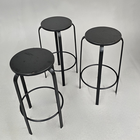 HONDARRETA. THREE BLACK WROUGHT IRON STOOLS. Furniture - Armchairs ...