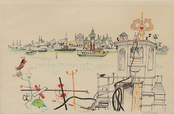 MARCEL GENAY (FRANKRIKE, 1929-1993). Stockholm, litografi, EA-tryck ...