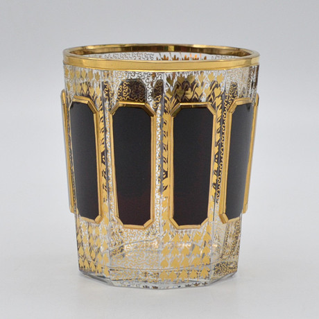 STEINER&VOGEL, BEAKER, LEAD CRYSTAL IN BIEDERMEIER STYLE, RED, 20TH ...