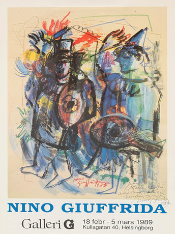 EXHIBITION POSTER, Nino Giuffrida, Gallery G, signed. Art - Engravings ...