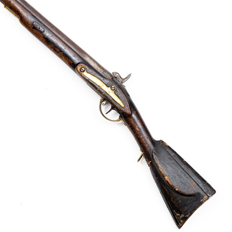 Slinglock rifle, modified from flintlock, 19th century. Weapons ...
