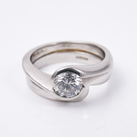 RING, Platina 950, briljantslipad diamant ca 0,96 ct, G-H/VVS ...