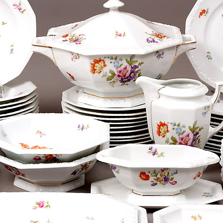 DINING SET, 56 pieces, porcelain, "Maria", Rosenthal, 1900s. Ceramics ...