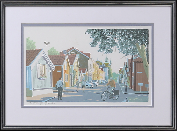 JOHAN PERSSON. Kalmar motif, color lithography, numbered 137/400 ...