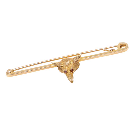 A 1940S 9CT GOLD FOX MASK HUNTING STOCK PIN. Jewellery & Gemstones ...