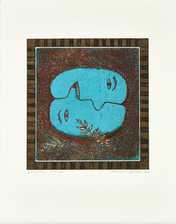 CORINNE STUART-BECK (f. 1954) (2). Krigare- Näsbitare. Färgetsning ...