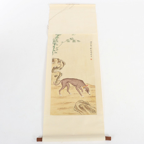 A 150 cm KAKEMON, Japan mid 20th century. Art - Paintings - Auctionet