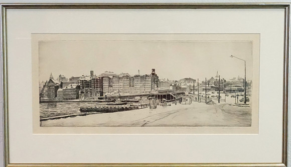 LENNART GLEMME. Etsning, Slussen, signerad samt daterad 1964, märkt ...