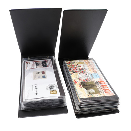 TWO ALBUMS OF POSTAL COVERS CELEBRATING BRITISH MEDALS, MANY WITH ...