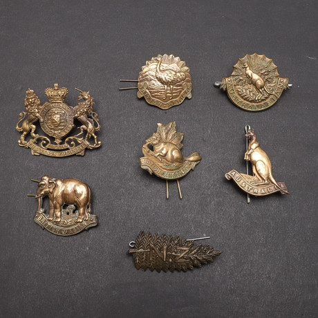 A COLLECTION OF SEVEN CAP BADGES FOR KING'S COLONIAL TROOPS 1901-1908 ...
