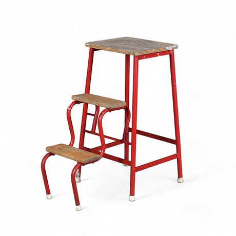 KÖKSPALL / STEGPALL, trä/metall, 1900-talets mitt. Möbler - Övrigt ...