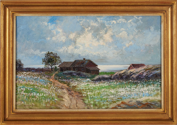 ANSHELM DAHL. Kustby, oil on canvas, signed. Art - Paintings - Auctionet