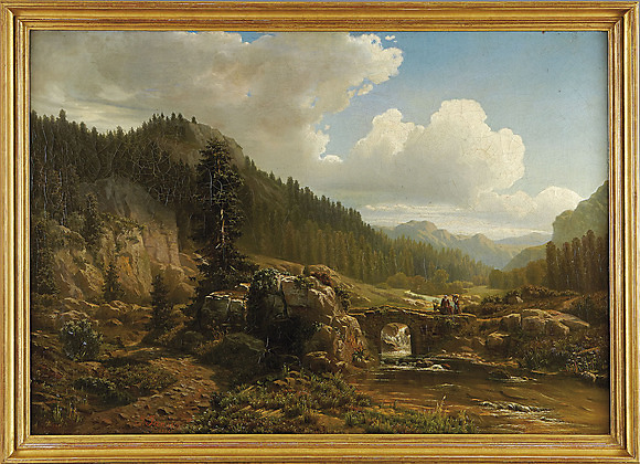JOSEPH JANSEN. mountain landscape. Art - Paintings - Auctionet