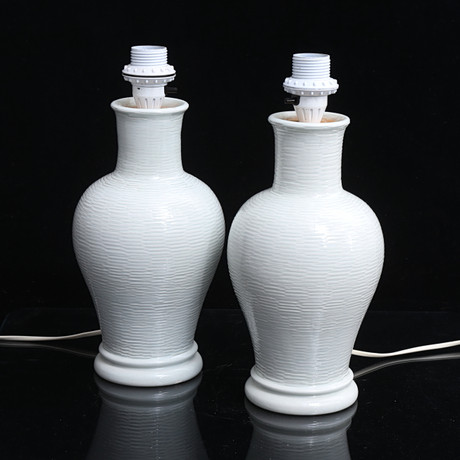 A pair of table lamps, labelled NK, Made in Italy. Lighting & Lamps ...