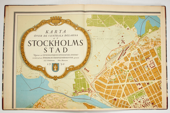MAPS OF STOCKHOLM, 1930 (book), Map of the central parts of Stockholm ...