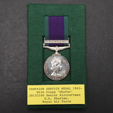 A GENERAL SERVICE MEDAL 1962-2007 WITH DHOFAR CLASP TO THE R.A.F. Coins ...