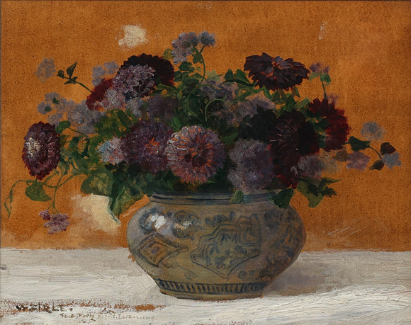 WALTER FIRLE (POLEN/TYSKLAND 1859-1929). Stilleben, olja på kartong ...