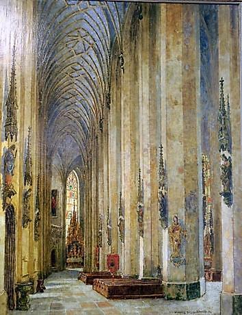 KARL PURMANN. PAINTINGS, church interior. Art - Paintings - Auctionet