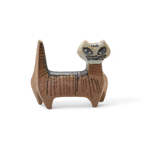 LISA LARSON. Figurine, stoneware, cat, from the series purple Zoo ...