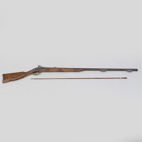 A 19th century rifle, with a keylock. Weapons & Militaria - Guns ...