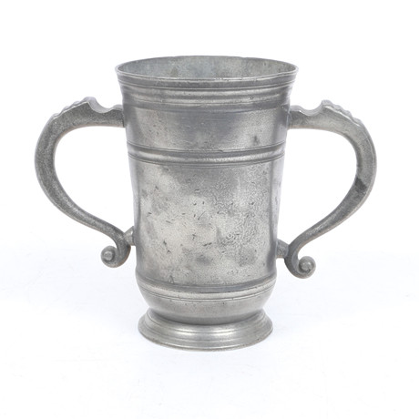 AN 18TH CENTURY PEWTER TWIN HANDLED CUP. Silver & Metals - Pewter ...