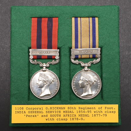 AN INDIA AND SOUTH AFRICA PAIR TO THE 80TH REGIMENT OF FOOT. Coins ...