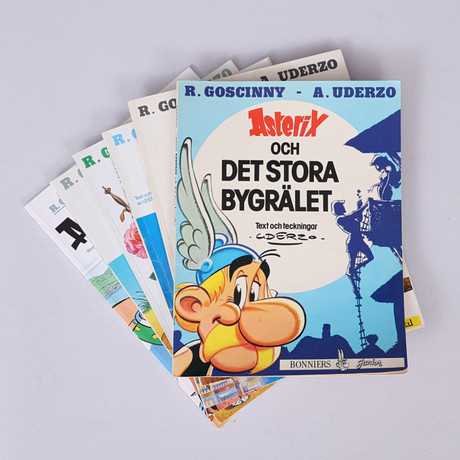 PARTI SERIEALBUM, 6 stycken Asterix, 1980-tal och frammåt. Leksaker ...