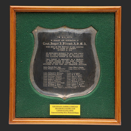 A FIRST WORLD WAR MEMORIAL SHIELD TO AN AMERICAN CASUALTY FROM ILLINOIS ...