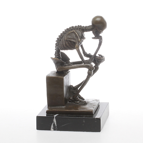 SCULPTURE, bronze, thinking skeleton, 2000s. Art - Sculptures & Bronzes ...
