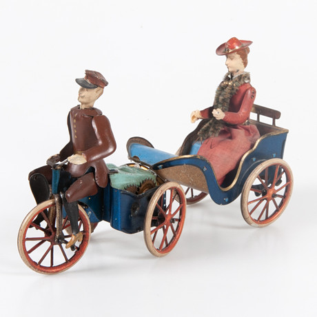 LEHMANN. Motor Rad Cycle Mars with Anxious Bride. Tyskland, tidigt 1900 ...