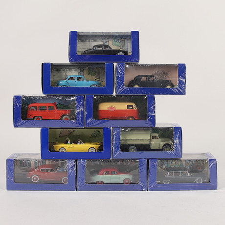 SAMLARBILAR, 10 st, "Tintin", Hergé-Moulinsart, 2000-talet. Leksaker ...