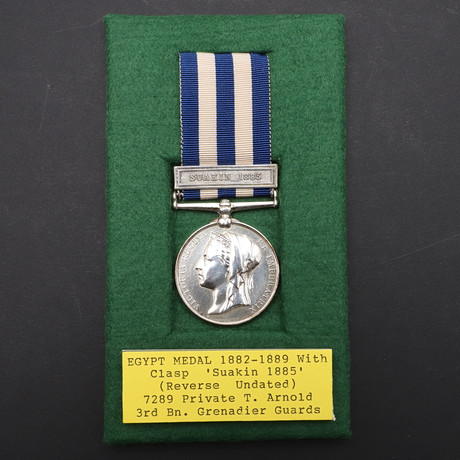 AN EGYPT MEDAL 1882-89 WITH SUAKIN 1885 CLASP TO THE ESSEX REGIMENT ...