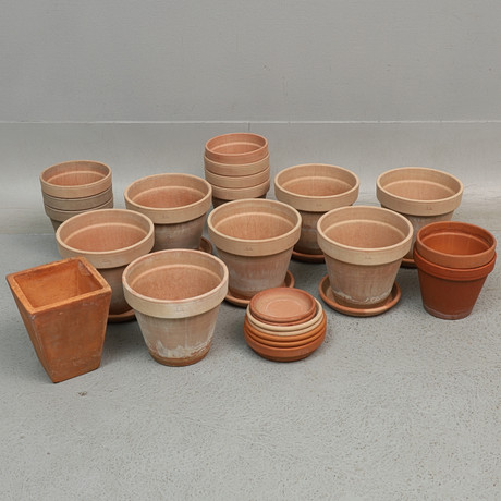 OUTER LINING, with saucer, 30 pieces, terracotta, Italy. Ceramics ...