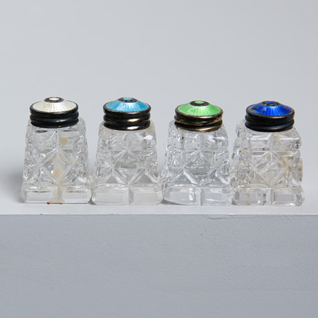 HROAR PRYDZ. Salt- och pepparkar, 4 st, silver, David Andersen, Norge ...