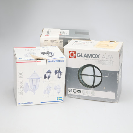 GLAMOX och MALMBERGS, utomhus lampor, 3 st. Belysning & Lampor - Övrig ...
