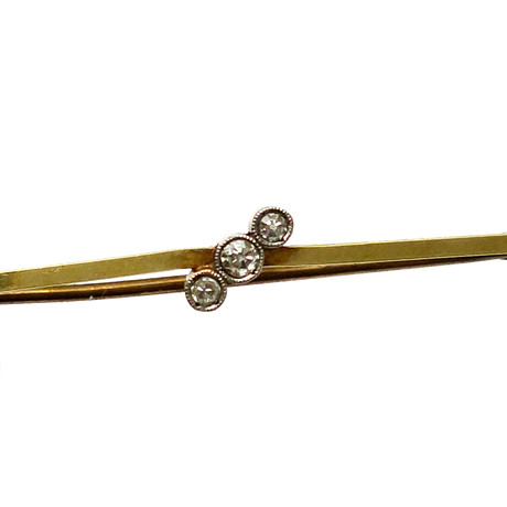 PIN IN 18K YELLOW GOLD WITH THREE DIAMONDS. Jewellery & Gemstones ...