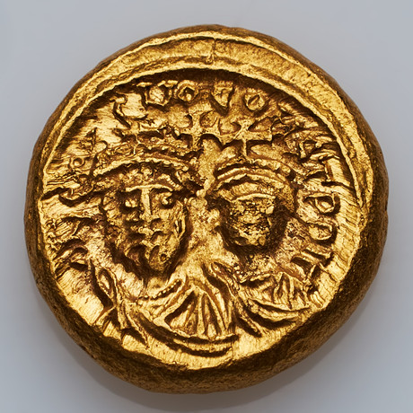 MONEDAS DE ORO, Heraclio, emperador bizantino 610-641, y Heraclio Constantino solidus, acuñadas ...