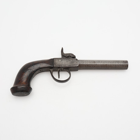 SLAG LOCK PISTOL, circa 1850, probably Belgium or France, faux damascus ...