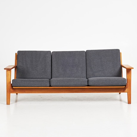 HANS J WEGNER. Sofa, “GE-290", solid oak frame, marked Hans J Wegner ...