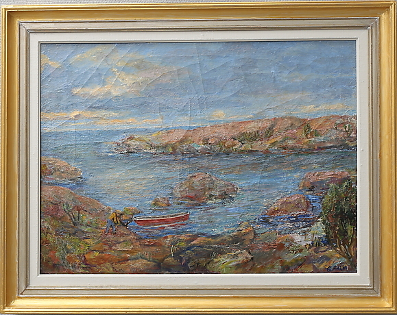 GERDA PALM. Archipelago landscape. Oil on canvas, signed. Art ...